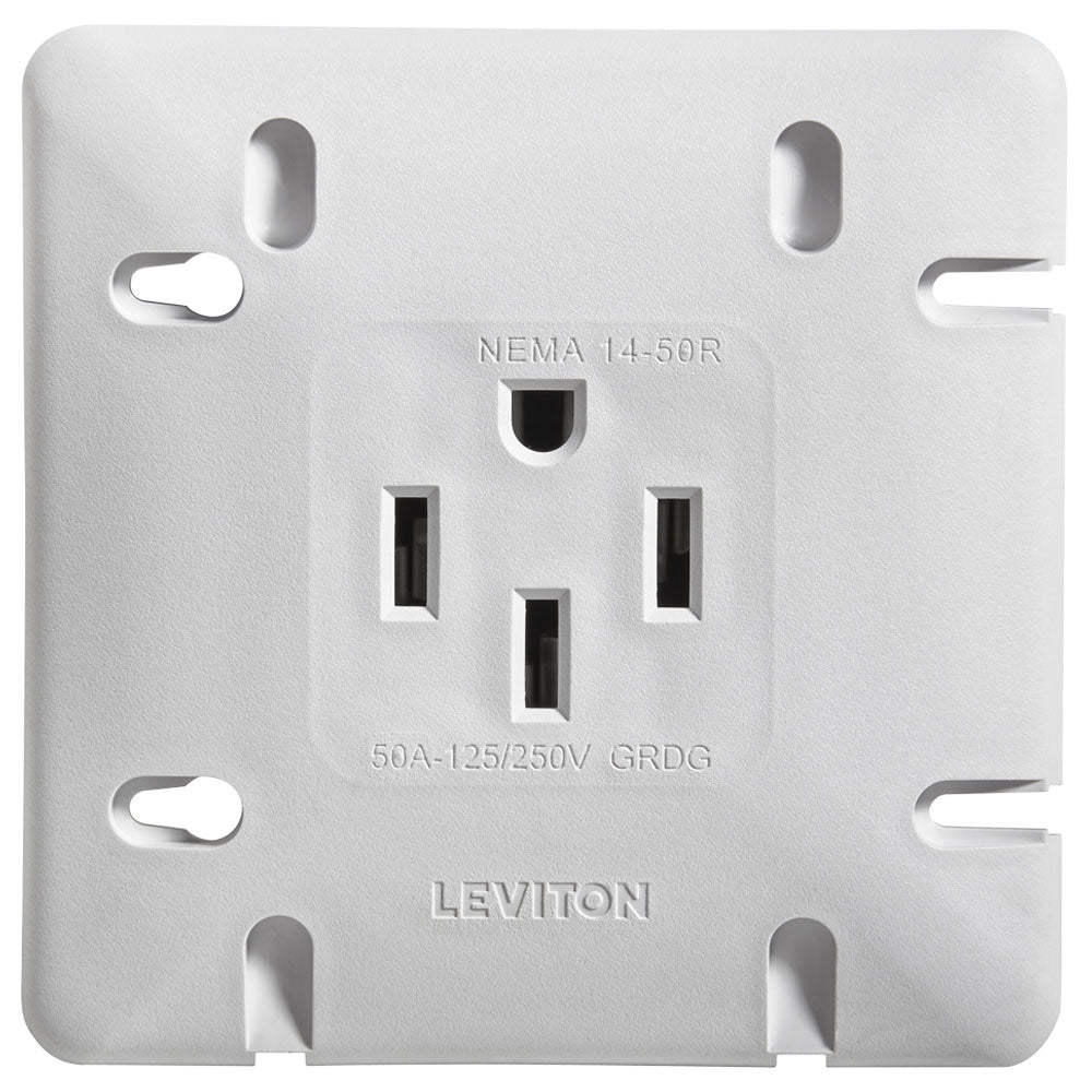 Leviton 50 Amp Range Receptacle, NEMA 14-50R, Flush Mount - Industrial ...